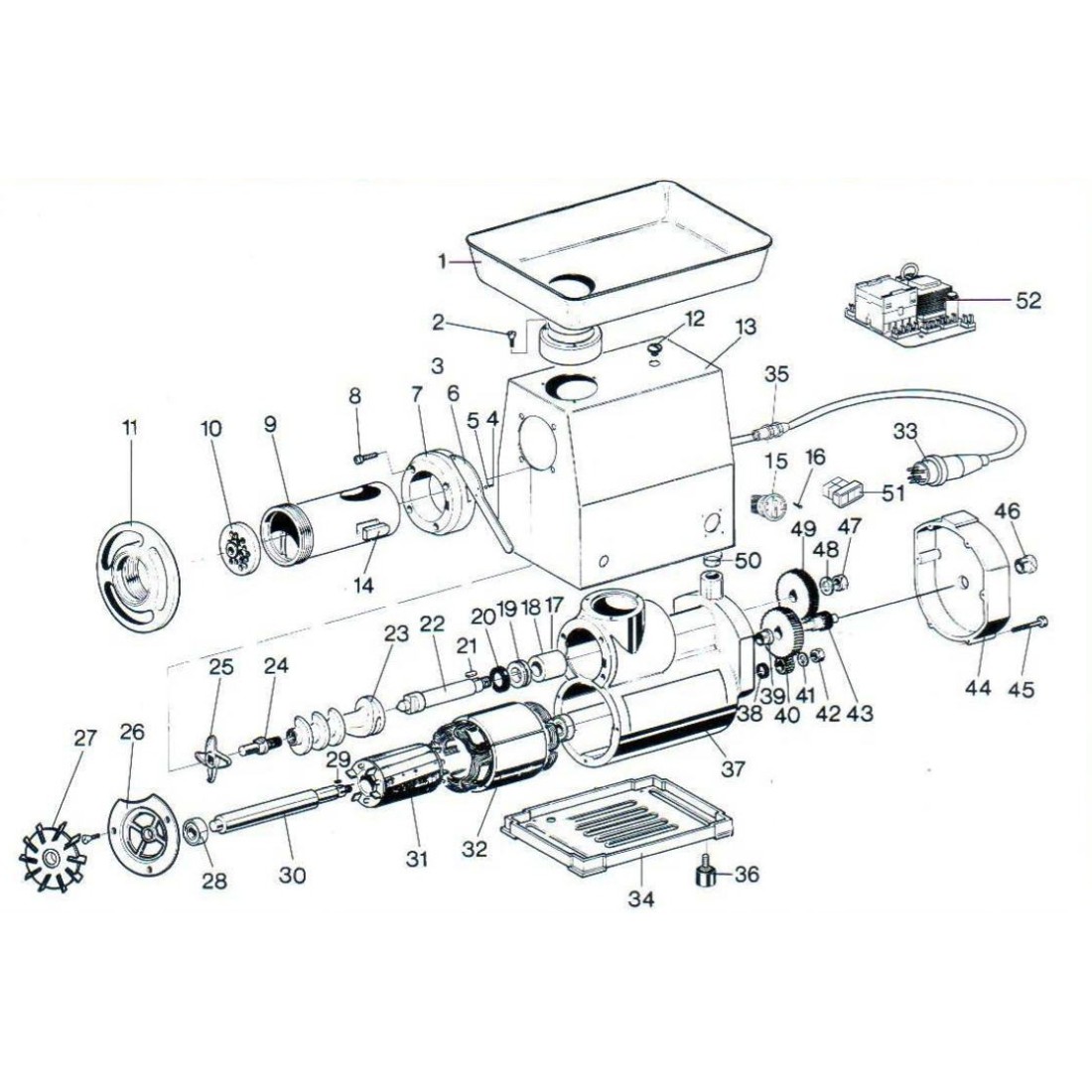 Bouche Hachoir CGT MEC22 Acier Inoxydable Filetage Pas 1,75 M95mm 10 nervures Arrière Ø41mm 22(9)